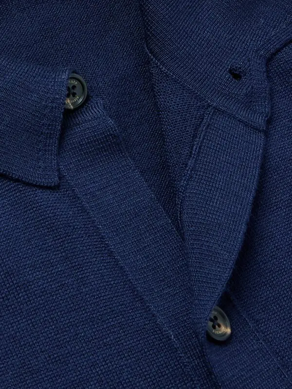 Eleventy Slim-fit Wool Cardigan - Blue