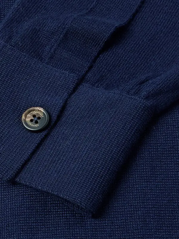 Eleventy Slim-fit Wool Cardigan - Blue