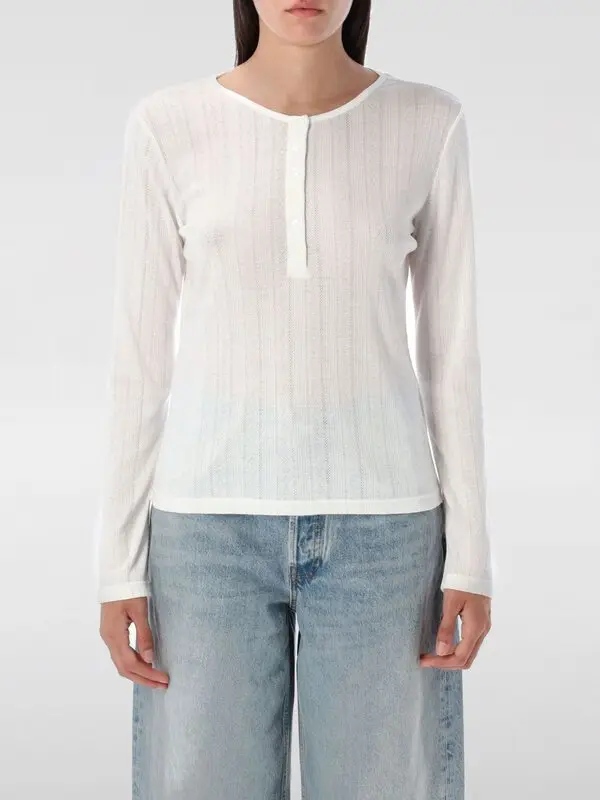 ANINE BING Henley Long Sleeve Top