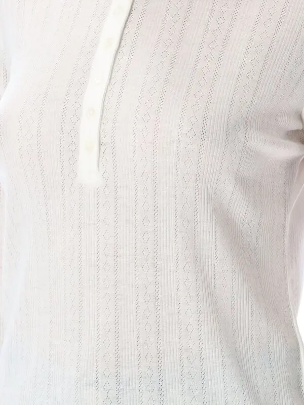 ANINE BING Henley Long Sleeve Top