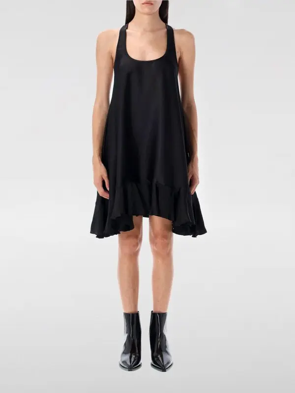 ANINE BING Ruffled Hem Mini Dress - Black