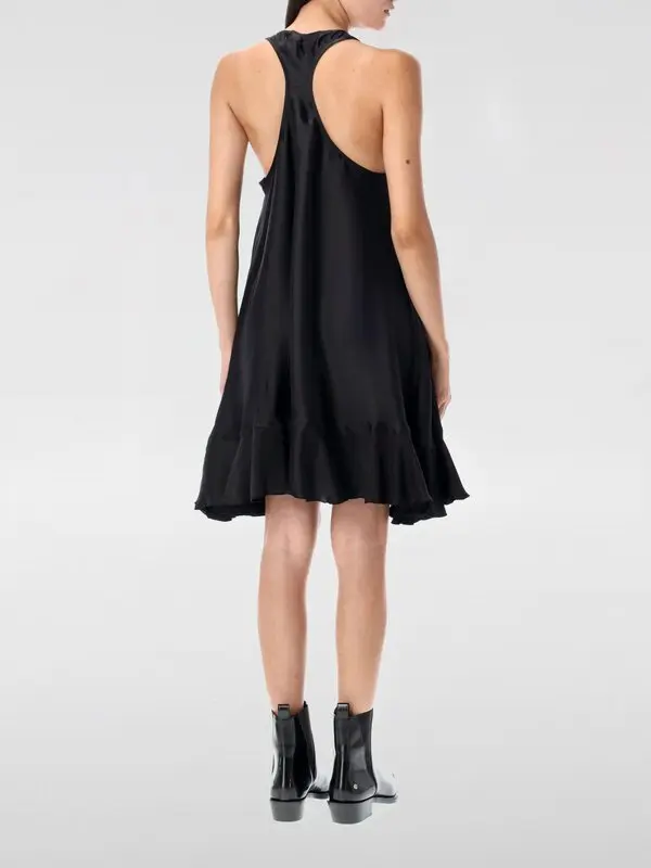 ANINE BING Ruffled Hem Mini Dress - Black