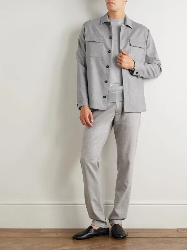 Eleventy Slim-fit Wool Sweater - Gray
