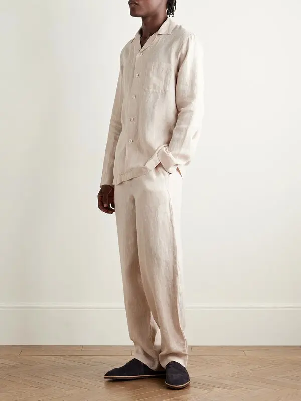 Derek Rose Linen Pajama Set