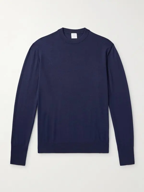 Eleventy Slim-fit Merino Wool Sweater - Blue