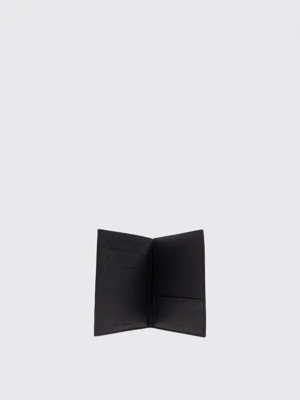 Emporio Armani Saffiano Bifold Document Holder With Monogram And Logo