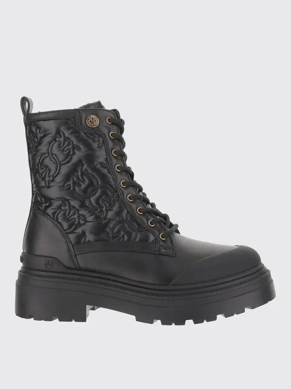 Pinko Lace-up Combat Boots - Black