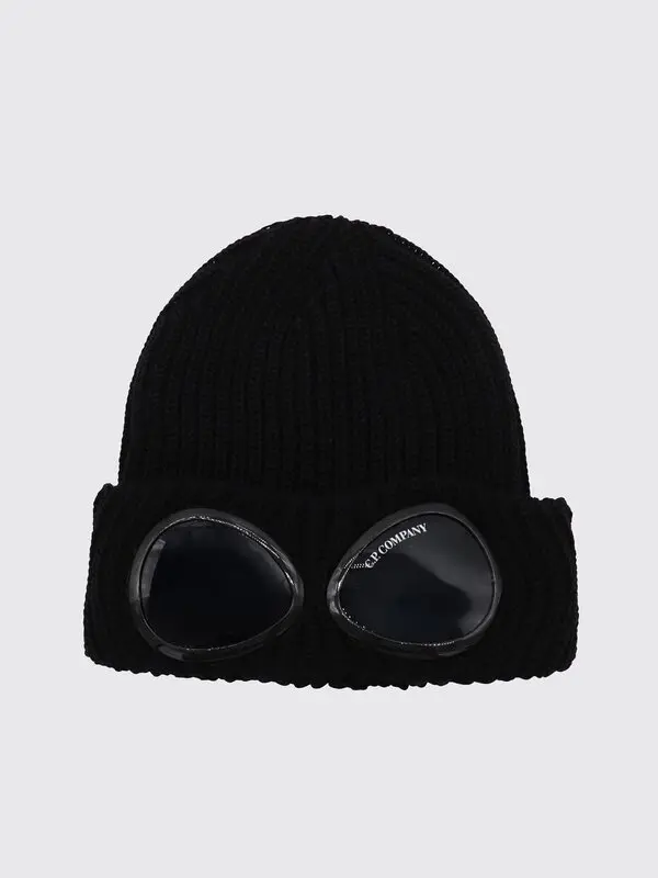 C.P. COMPANY Ribbed Wool Beanie With Goggles - Black