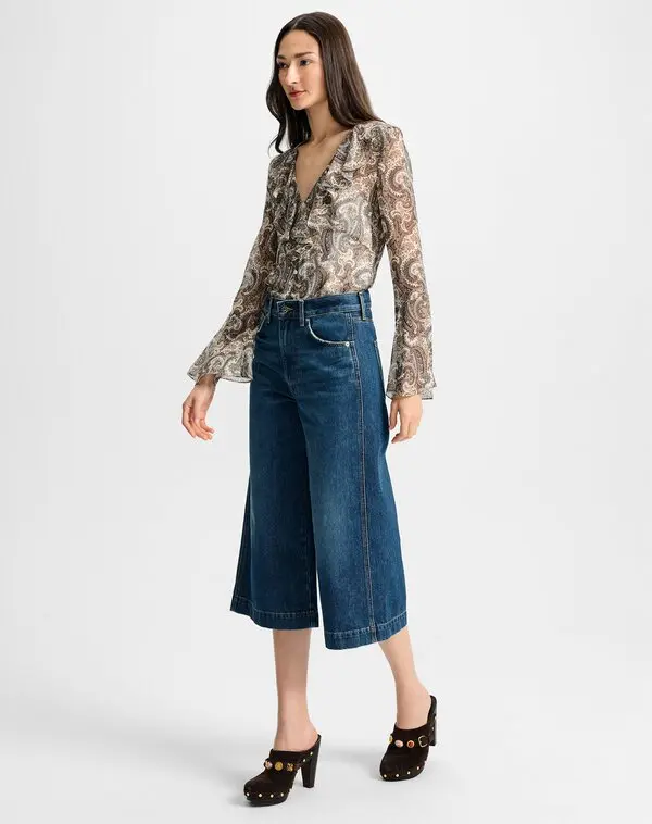 Veronica Beard Marlowe Denim Culotte - Bandit