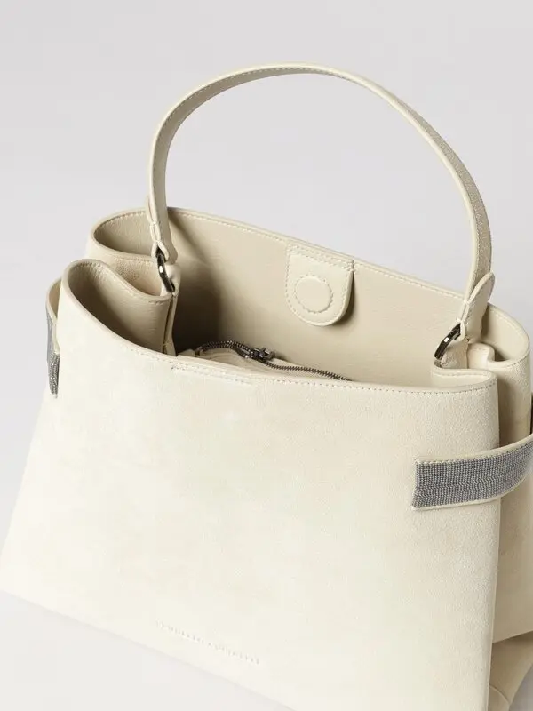 Brunello Cucinelli Suede Handbag With Monile Detail