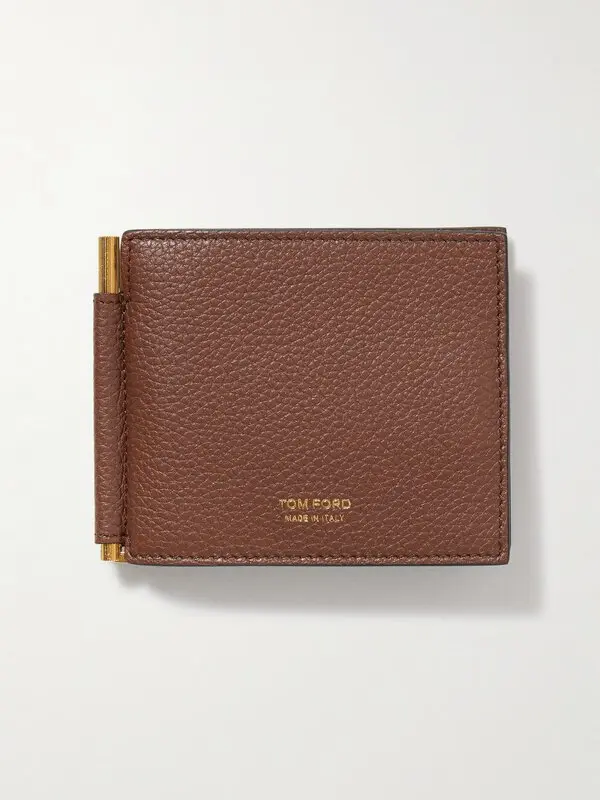 TOM FORD Full-grain Leather Billfold Wallet With Money Clip - Brown