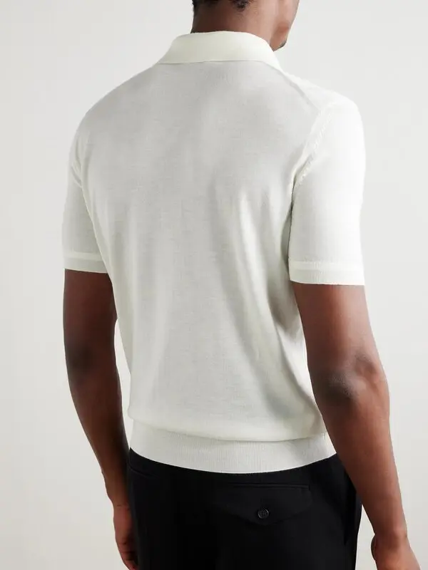 TOM FORD Cashmere And Silk-blend Polo Shirt - White