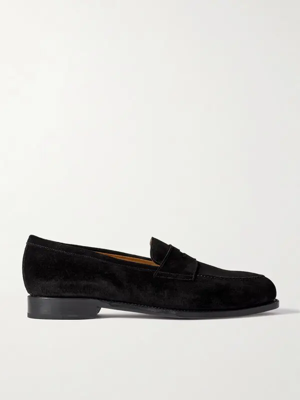 MORJAS Suede Penny Loafers - Black