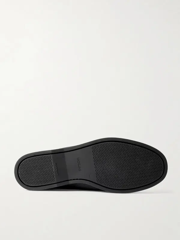 MORJAS Full-grain Leather Boat Shoes - Black