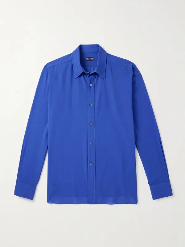 TOM FORD Cotton-voile Shirt - Blue