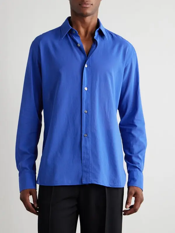 TOM FORD Cotton-voile Shirt - Blue