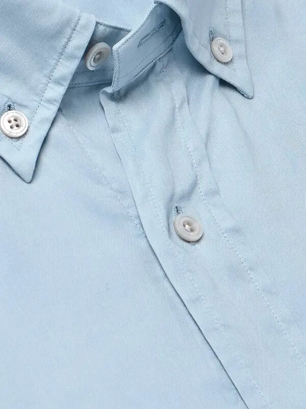 TOM FORD Button-down Collar Lyocell Shirt - Blue