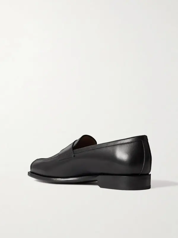 MORJAS Leather Penny Loafers - Black