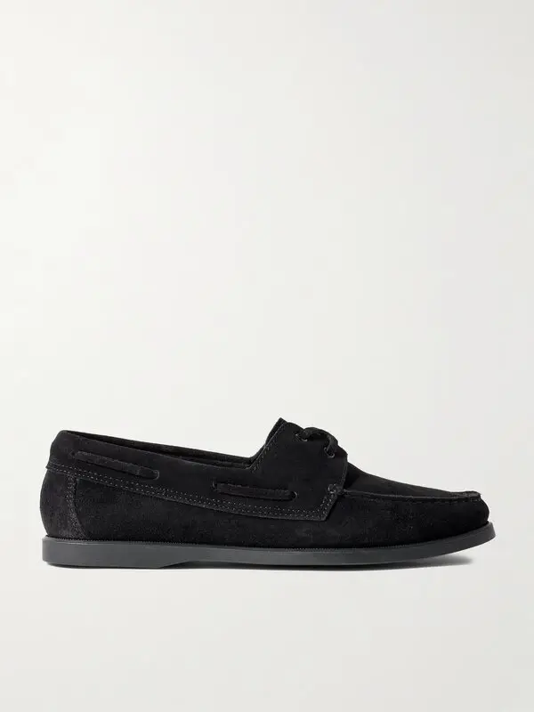 MORJAS Suede Boat Shoes - Black