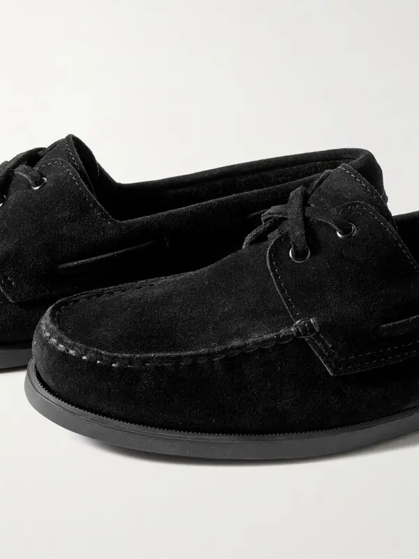 MORJAS Suede Boat Shoes - Black