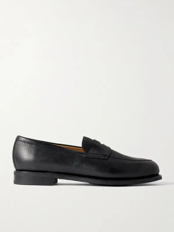 MORJAS Full-grain Leather Penny Loafers - Black
