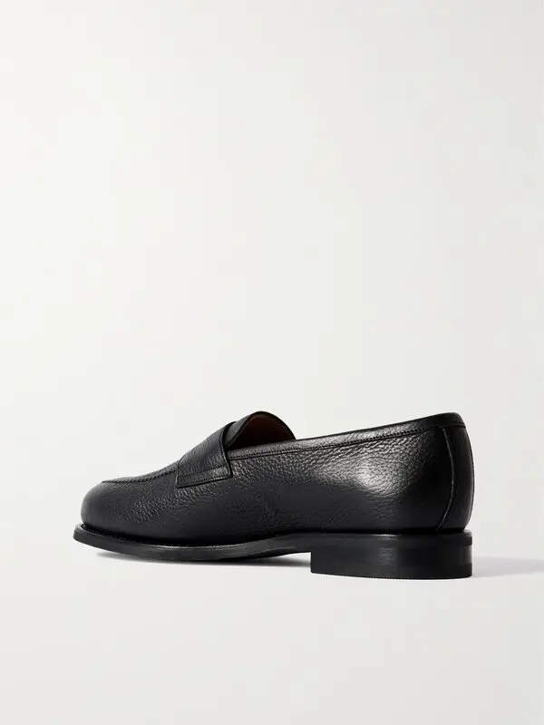 MORJAS Full-grain Leather Penny Loafers - Black