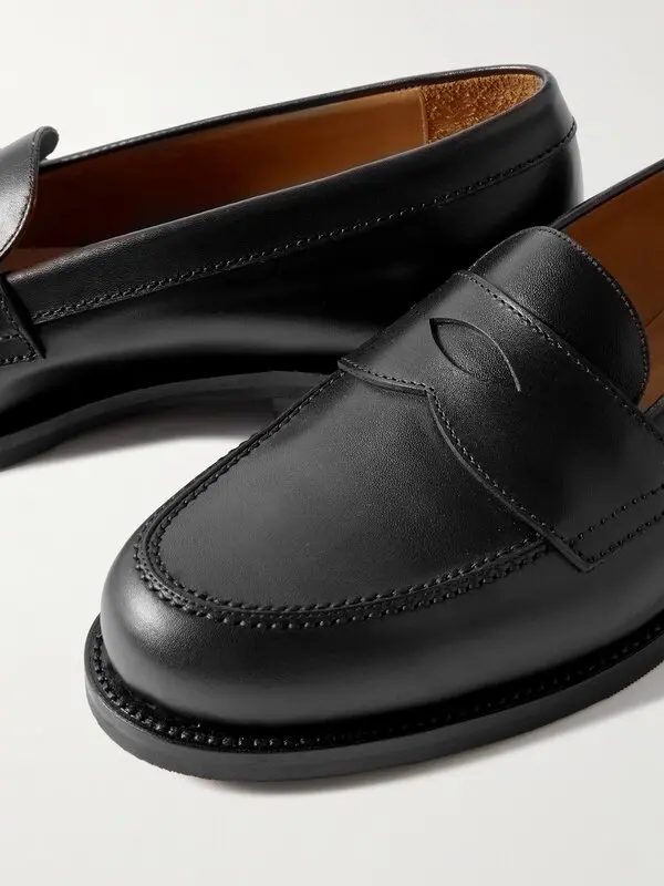 MORJAS The Ivy Leather Penny Loafers - Black
