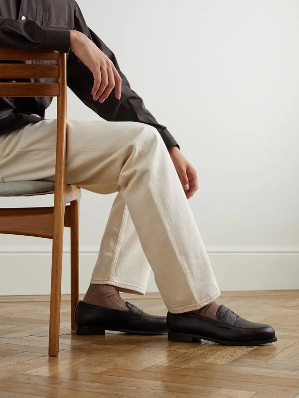 MORJAS Full-grain Leather Penny Loafers - Brown