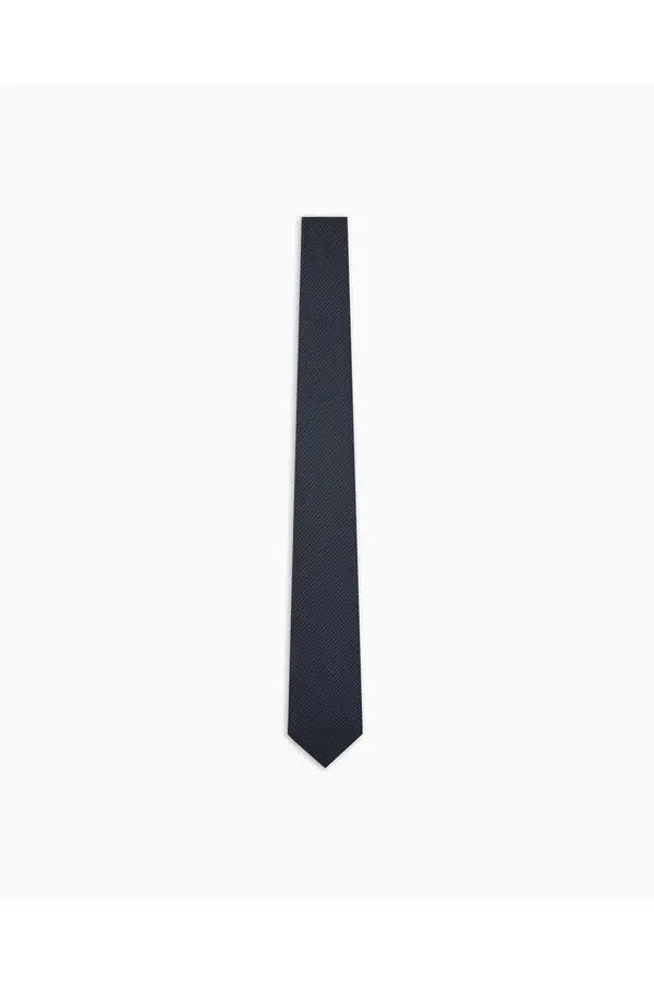 Emporio Armani Pure Silk Micro-textured Tie - Black