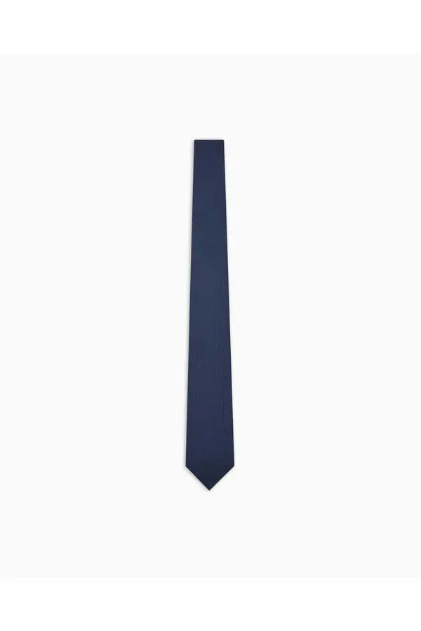 Emporio Armani Pure Silk Micro-textured Tie - Navy