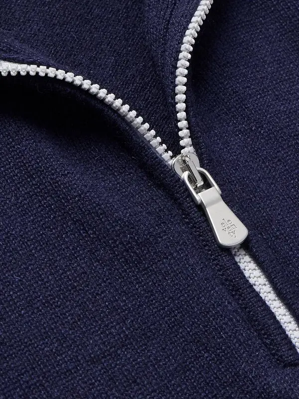 Eleventy Cashmere Half-zip Pullover - Blue
