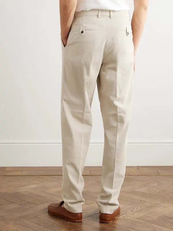 Eleventy Straight-leg Pleated Trousers - Neutrals