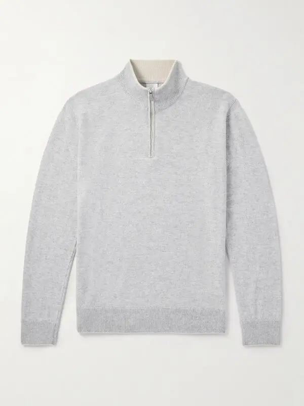 Eleventy Cashmere Half-zip Sweater - Gray