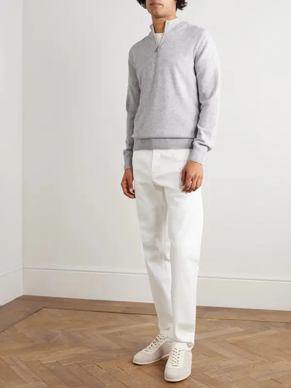 Eleventy Cashmere Half-zip Sweater - Gray