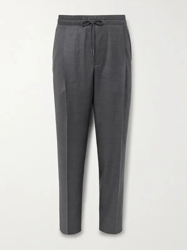 Caruso Slim-fit Pleated Wool Drawstring Trousers