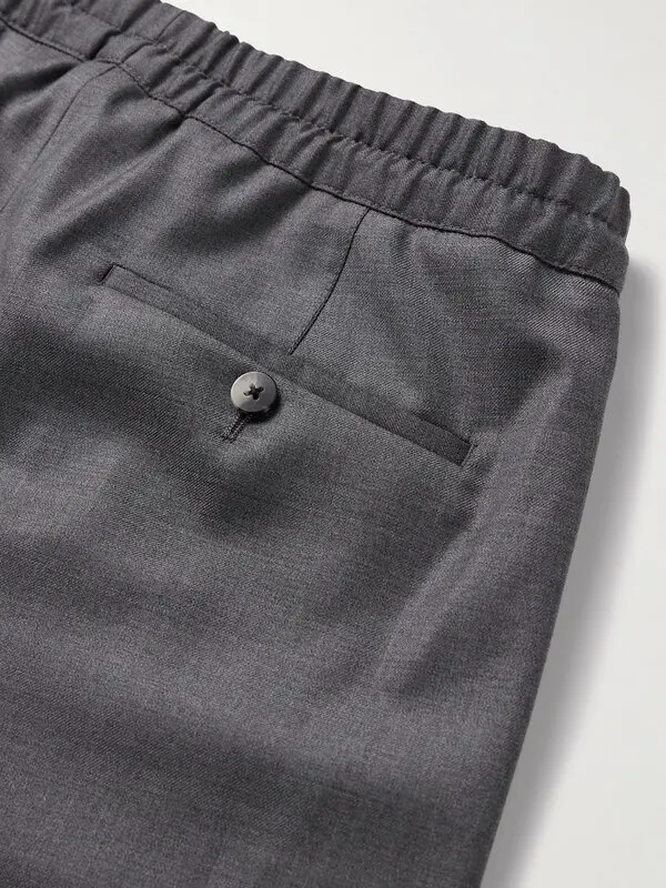 Caruso Slim-fit Pleated Wool Drawstring Trousers