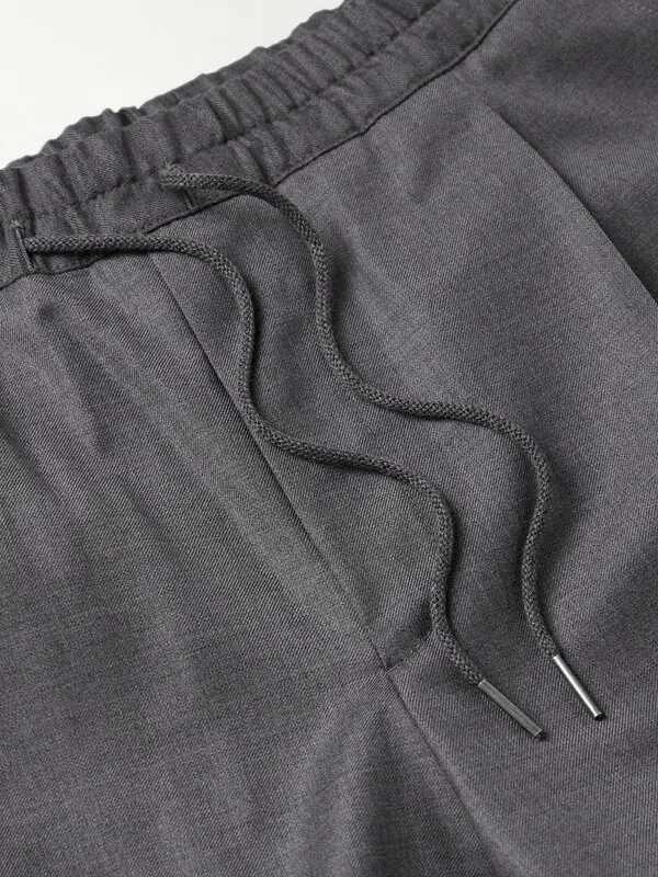 Caruso Slim-fit Pleated Wool Drawstring Trousers