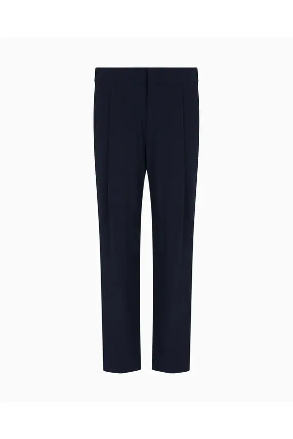 Giorgio Armani Wool Crêpe Trousers - Natural