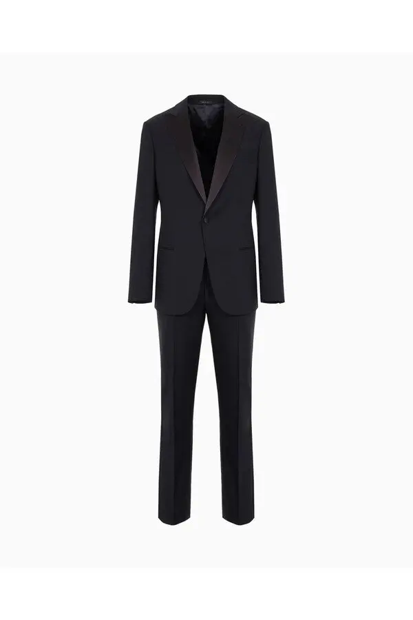 Giorgio Armani Pure Wool, Half-canvassed, Slim-fit Tuxedo From The Soho Line - Natural