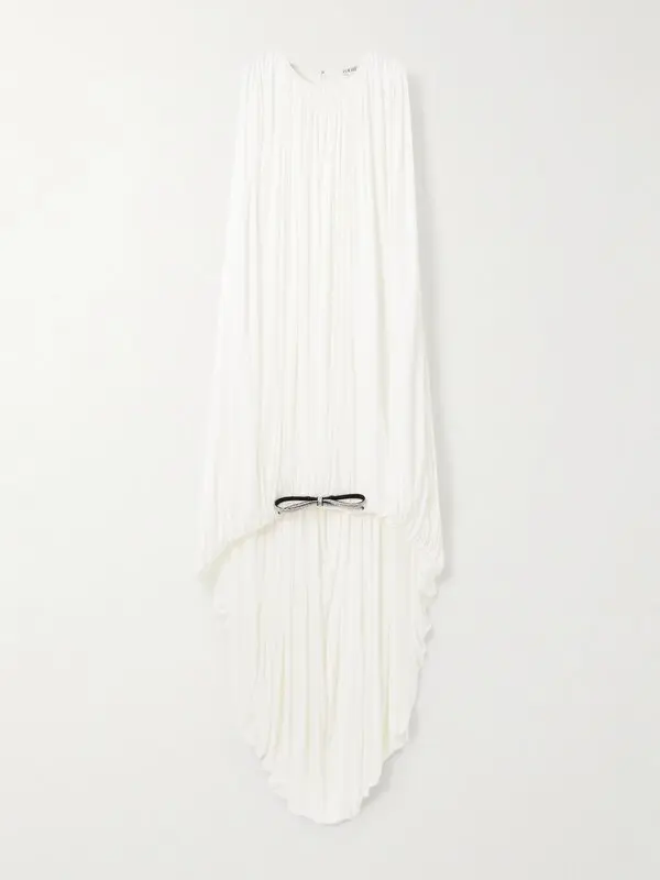 Loewe Embellished Asymmetric Draped Silk-jersey Halterneck Dress