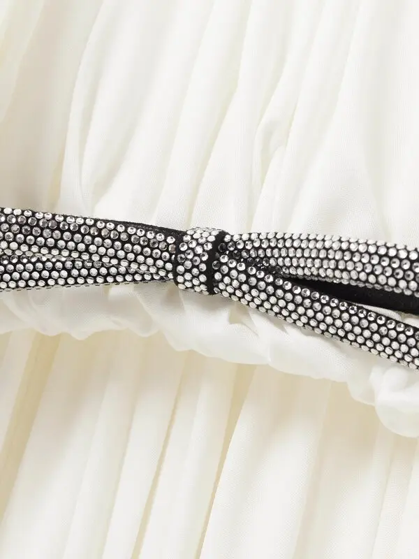 Loewe Embellished Asymmetric Draped Silk-jersey Halterneck Dress