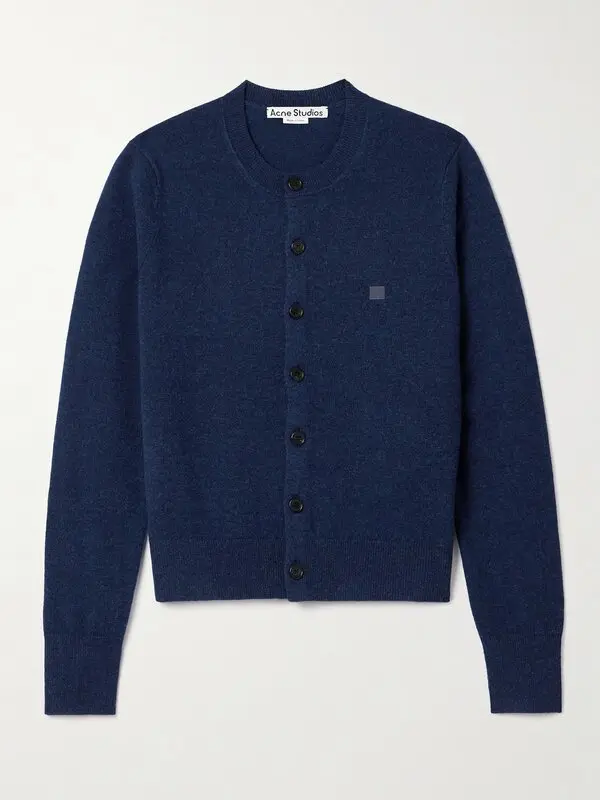 Acne Studios Appliquéd Wool Cardigan - Blue