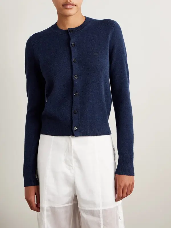 Acne Studios Appliquéd Wool Cardigan - Blue