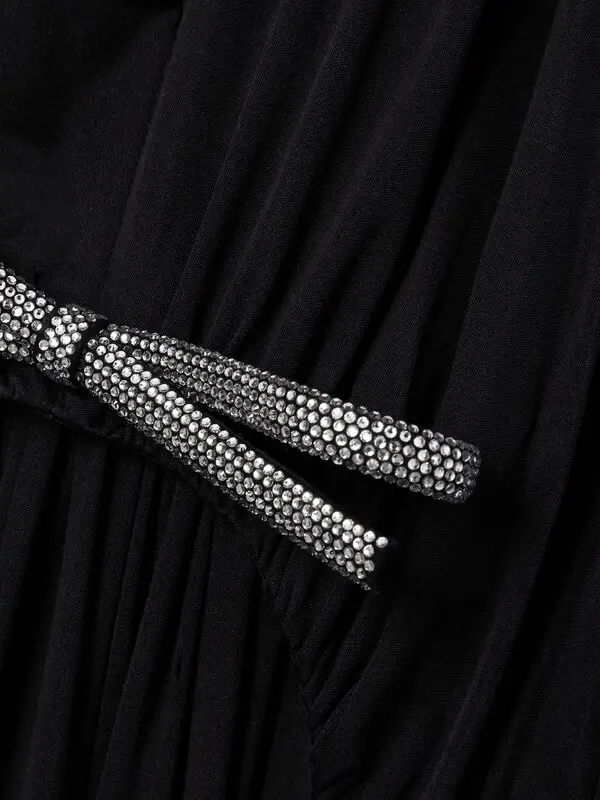 Loewe Embellished Draped Gown - Black