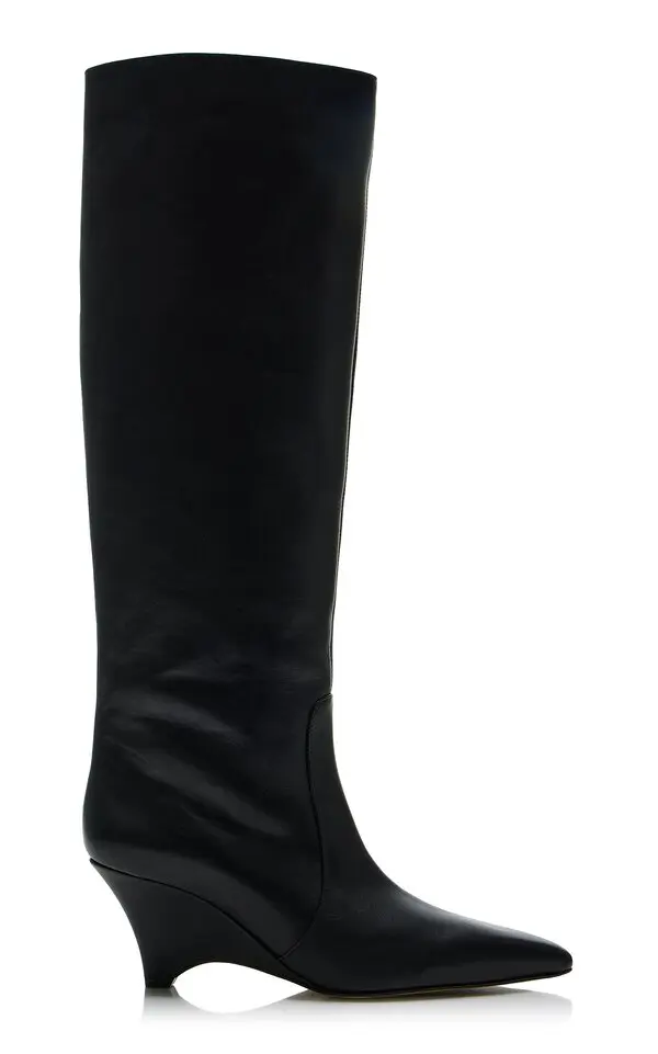 Freda Salvador Mariah Leather Knee Boots - Black