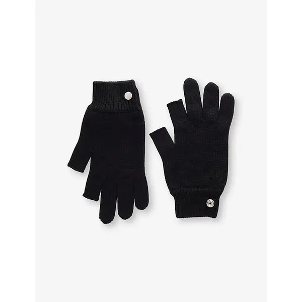 Rick Owens Cut-out Wool Gloves - Black