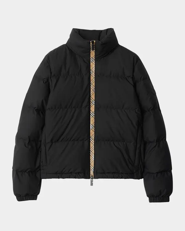 Burberry Ambleside Zip-up Puffer Jacket With Hood - Black