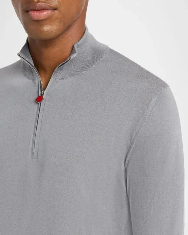 Kiton Wool Half-zip Pullover - Gray