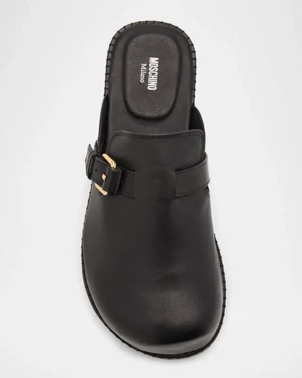 Moschino Sabot Leather Mules