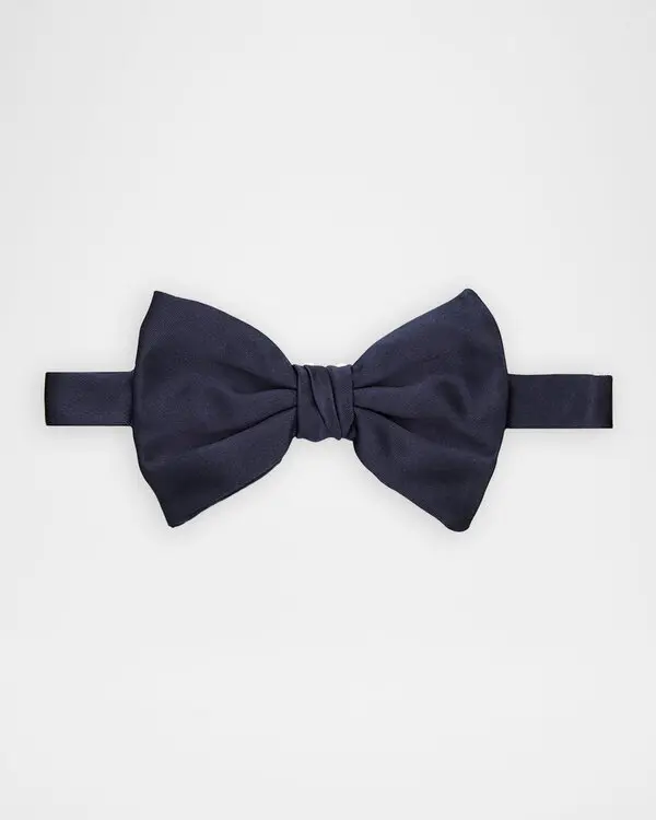 Giorgio Armani Silk Bow Tie - Solid Dark Blue